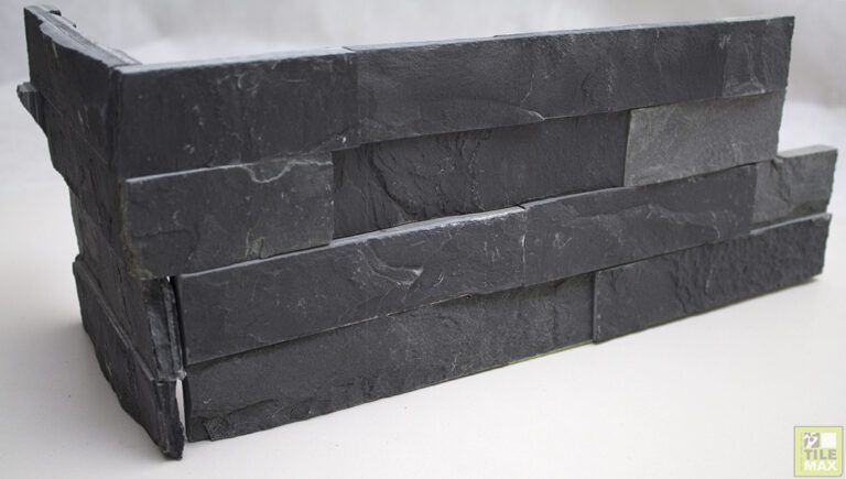 Maxstone Strip Cladding Black Stone Corner 150X550mm Tile | Tilemax